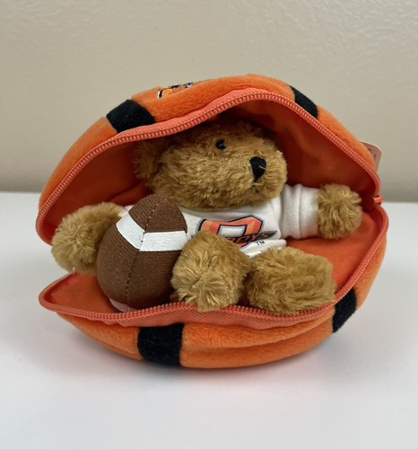 Plushland Zip Up Football w/ Brown Teddy Bear Plush Stuffed Animal OSU ...