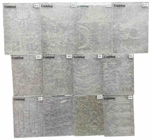 Lot 12 PCS Embossing Folders Cuttlebug PATTERNS, SHAPES AND MISC Wide ...