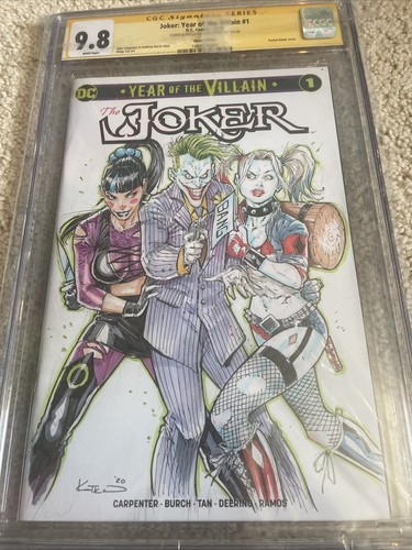 Joker Year of the Villain DC CGCSS 9.8 sign&sketch Alex Kotkin Harley ...