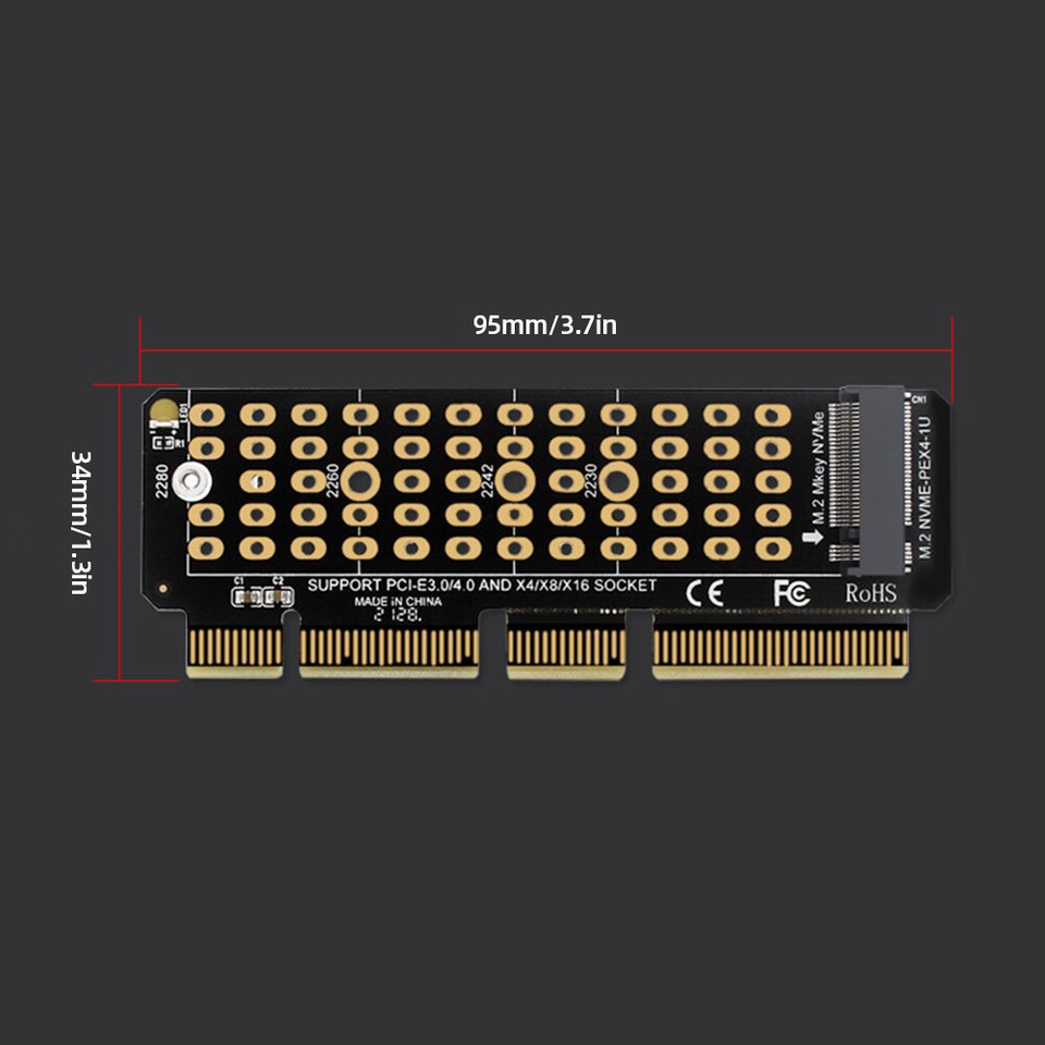 M2 NVME Expansion Card SSD To PCIE4.0 Adapter Card M.2 M-Key for 2230 ...