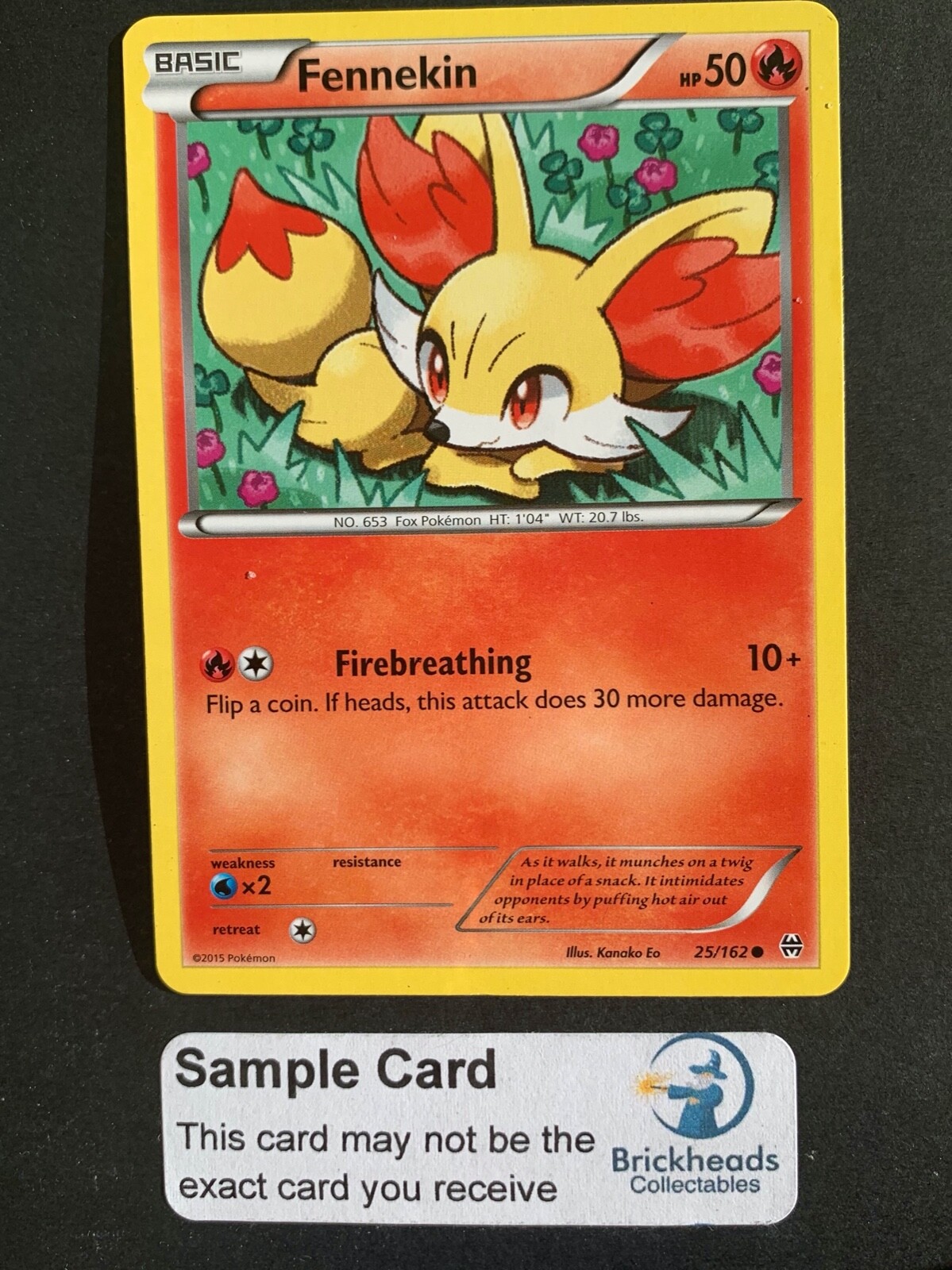 Pokemon Fennekin Card