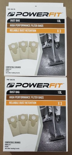 PowerFit 10L Disposable Vacuum Cleaner Dust Bag Ryobi Homelite - 6 Dust ...