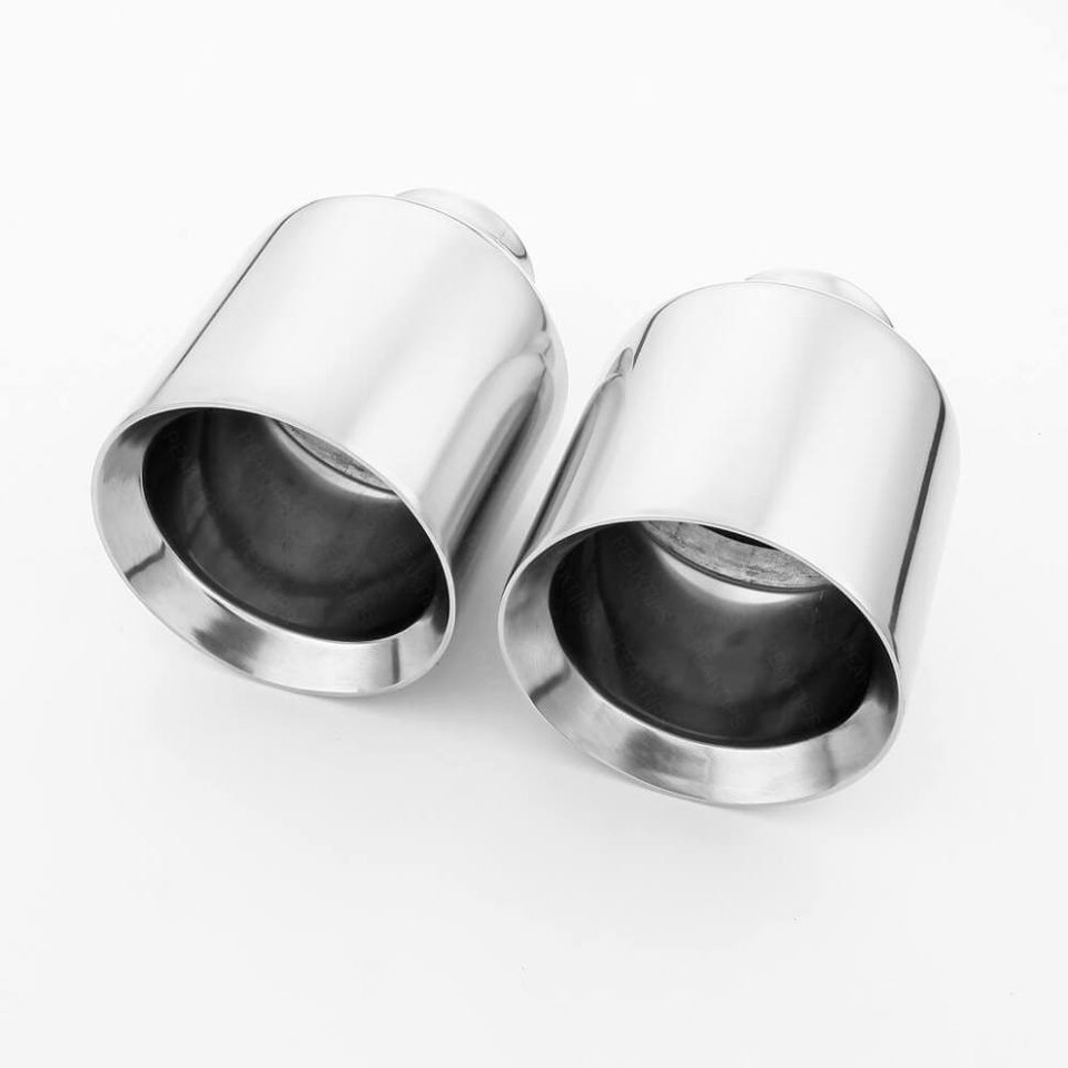 Polish Stainless Steel 2.5" Inlet Exhaust Tips 5" Out Straight Cut 6.5 ...