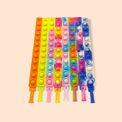 Children Fidget Toys. Push Bubble Dimple Bracelets (PACK of 8) | eBay