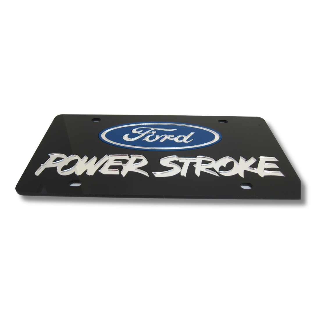 Ford PowerStroke Inlaid Design Matte Black License Plate Official ...