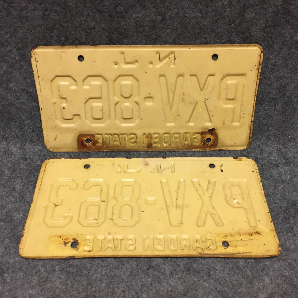 1960s New Jersey NJ Garden State License Plates PAIR SET PXV-863 As ...