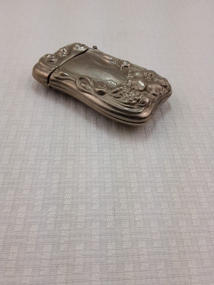 Vintage German Silver Onate Floral Design Match Safe Vesta | eBay
