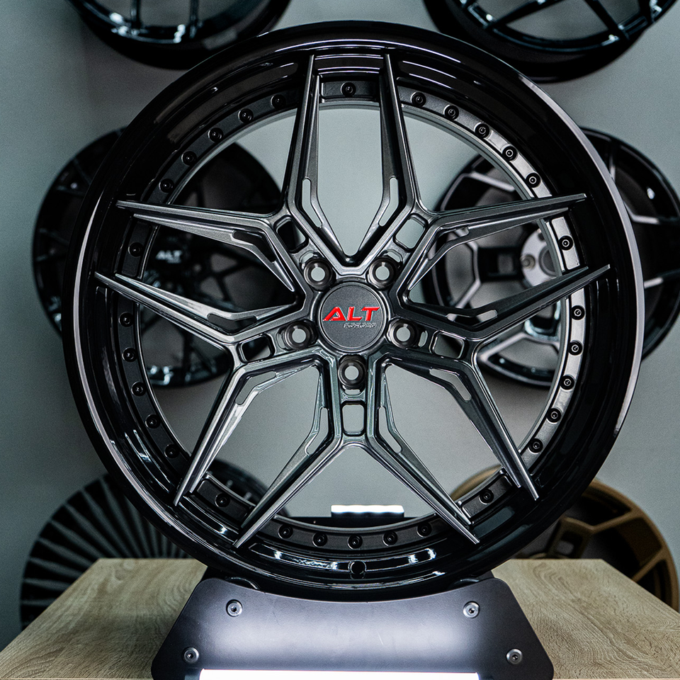 18"/19" ALT Forged DL18 Black w/ Gloss Gunmetal Wheels for Corvette C6 ...