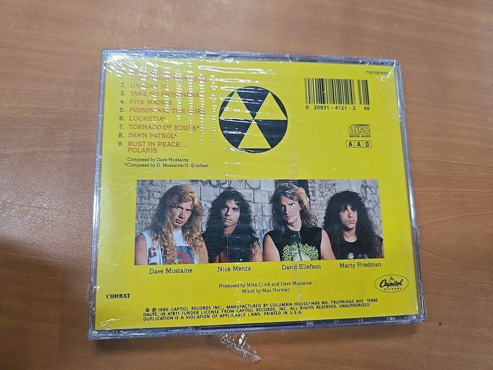 Rust in Peace Megadeth (CD Oct-1990 Capitol COMBAT CLUB PRESS) CDP ...