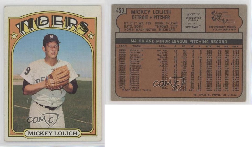 1972 Topps Mickey Lolich #450 14tz | eBay