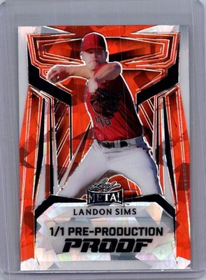 Landon Sims 2025 Leaf Metal Baseball 1/1 Pre Production Proof | eBay