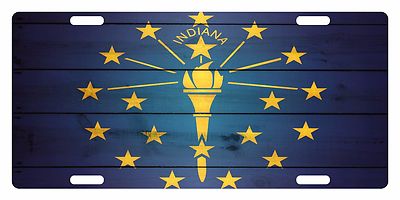 INDIANA State Flag Custom License Plate State Emblem Patriotic Version ...