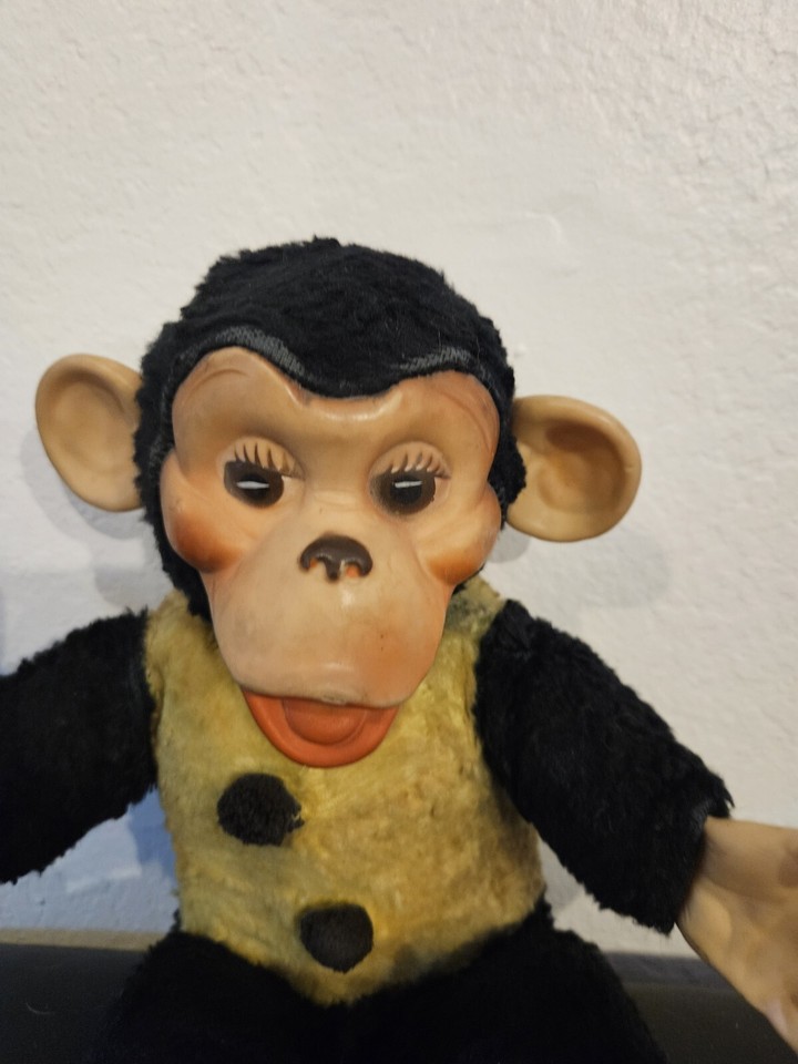 Mr Bim Zip Zippy Monkey plush 15” Doll Rubber Face Hands & Shoes Yellow ...