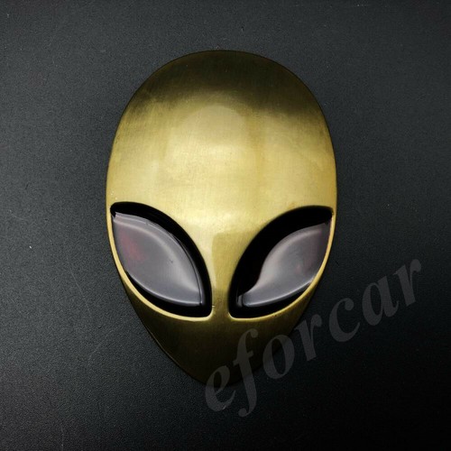 3D Big Bronze Metal Alienware Alien Head UFO Car Emblem Badge Decal ...