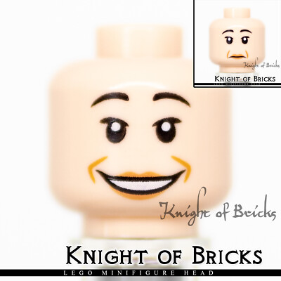 LEGO Minifigure Head LIGHT FLESH Female Dual Wide Flesh Lips Smile ...
