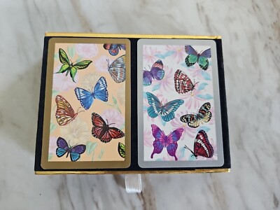 Vintage Congress Playing Cards Velvet Box Butterfly Cards | eBay