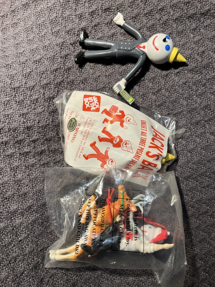3 Vintage Jack in the Box Character Bendable Action Figures - 1995 | eBay
