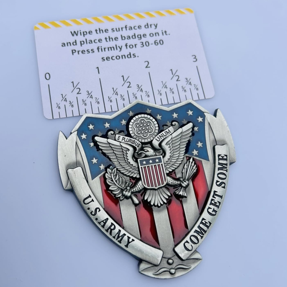 US Army Veteran Metal Car Emblem 3D Decals Shield Shape with Eagle ...