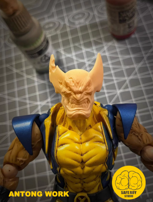 1/12 Unpainted Wolverine Logan Wounded Head Carved Model Mafex Mezco ...