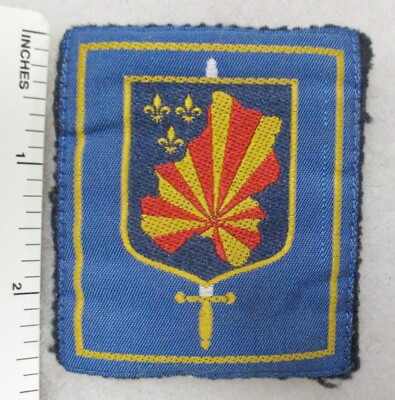 Vintage FRENCH ARMY MILITARY DISTRICT PATCH on Wool Used Original ...