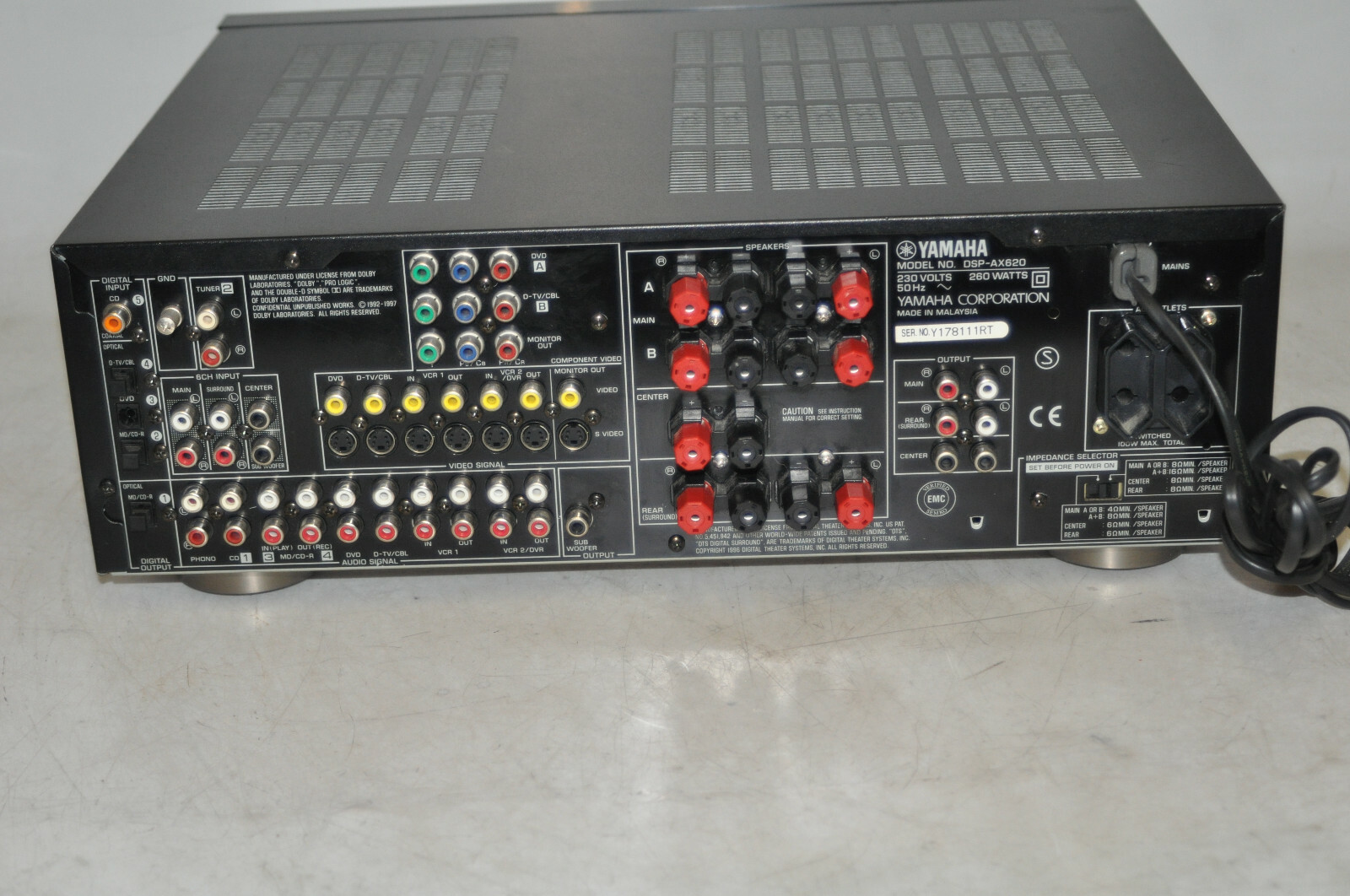 Yamaha DSP-AX620 Natural Sound AV Amplifier HiFi Verstärker AX 620 ...