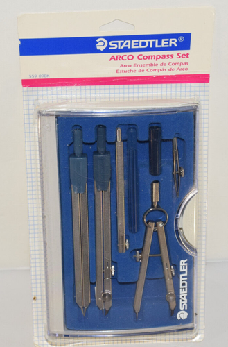 Staedtler Arco Compass Set Metal 7 Piece Kit In Case 559 09BK | eBay