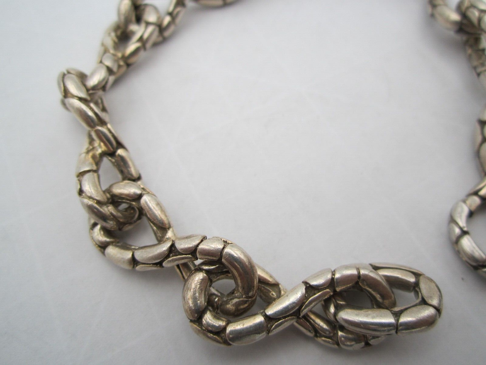 AUTHENTIC John Hardy Kali Pebble BRACELET Sterling Silver INFINITY LINK ...