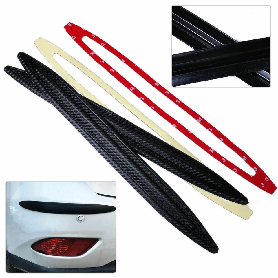 2x Carbon Fiber Pattern Front Rear Bumper Corner Extended Protector ...
