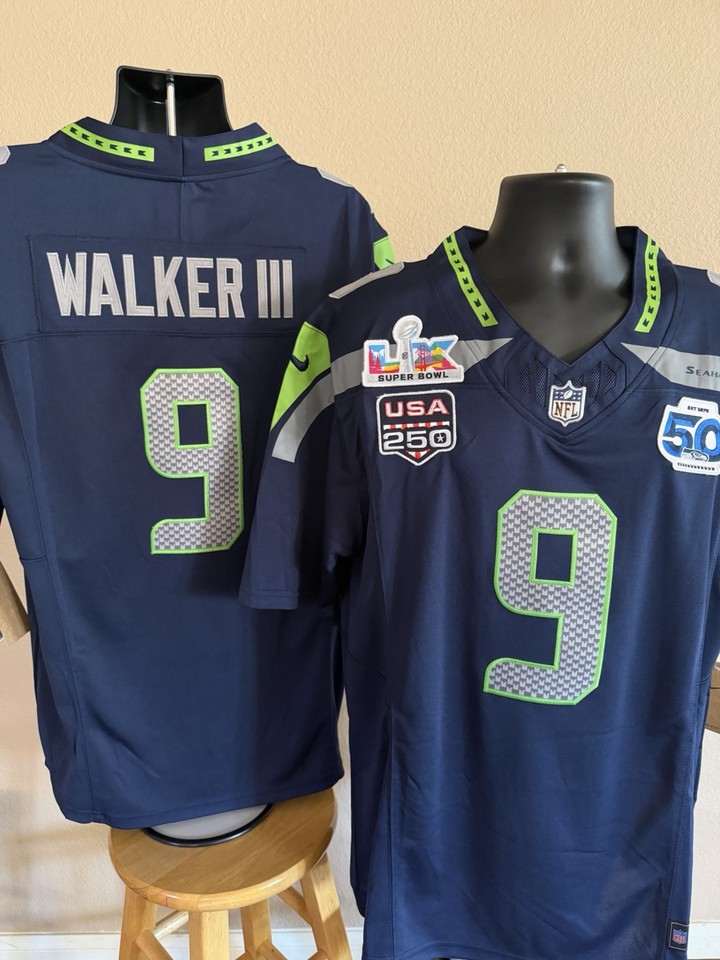 Kenneth Walker III Seattle Seahawks Super Bowl Jersey Men's Medium ...