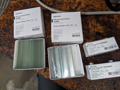 Lot of 2 Incomplete boxes of McKesson microscope slides, 25 mm x 75 mm ...