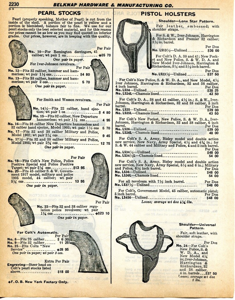 1937 AD PAGE BELKNAP MFG LOUISVILLE KY LONGINES PISTOL PEARL STOCKS ...
