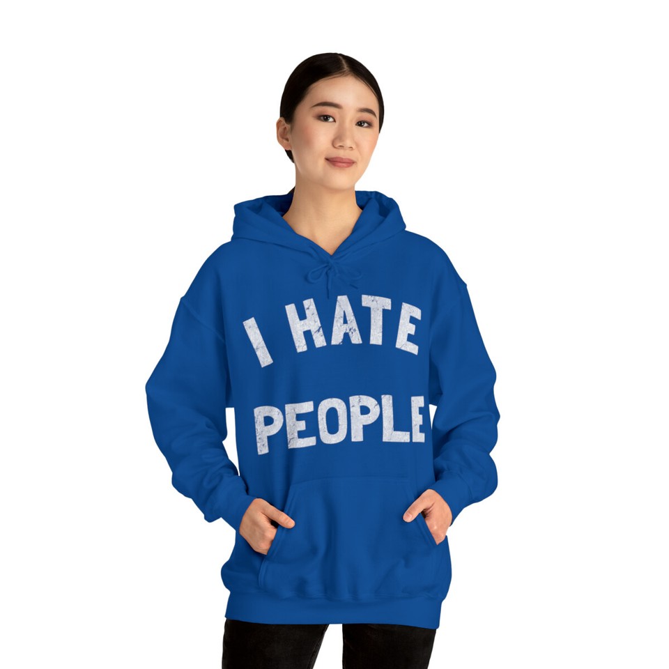 Retro I Hate People Graphic Hoodie, Sizes S-5XL | eBay