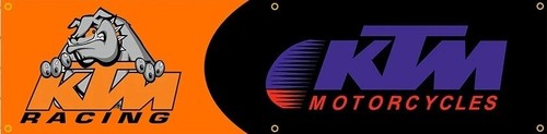 large banner flag 5.5x1.3ft [KTM RACING MOTORCYCLES]garage room decora ...