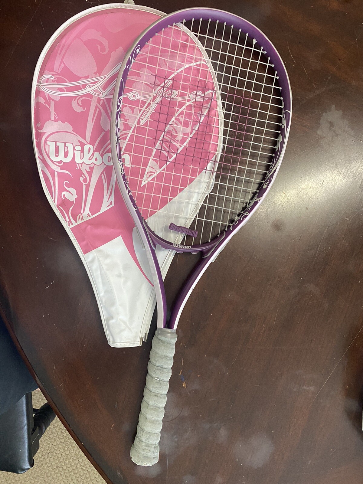 Wilson Hope Tennis Racquet w/Stop Shock Pads 4 1/2" Grip Purple & White ...