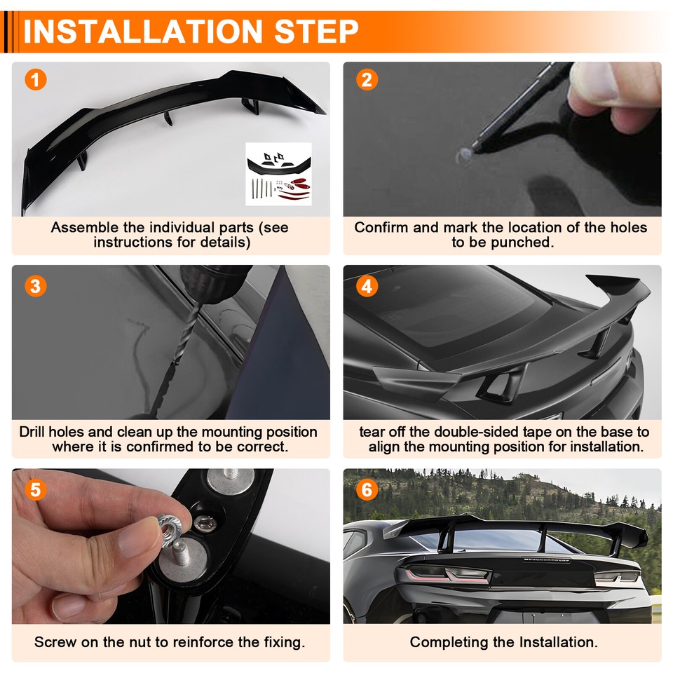 1LE Style Rear Trunk Spoiler Wing For 2016-2024 Chevy Camaro LS LT1 LT ...