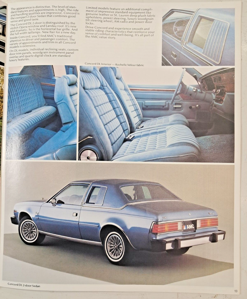 1980 AMC Spirit AMX Concord Pacer Eagle 4WD Sales Brochure Literature ...