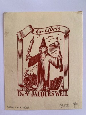 Ex-libris WEIL Jacques, 67 x 48 mm, artiste Bracons Duplessis, 20è | eBay