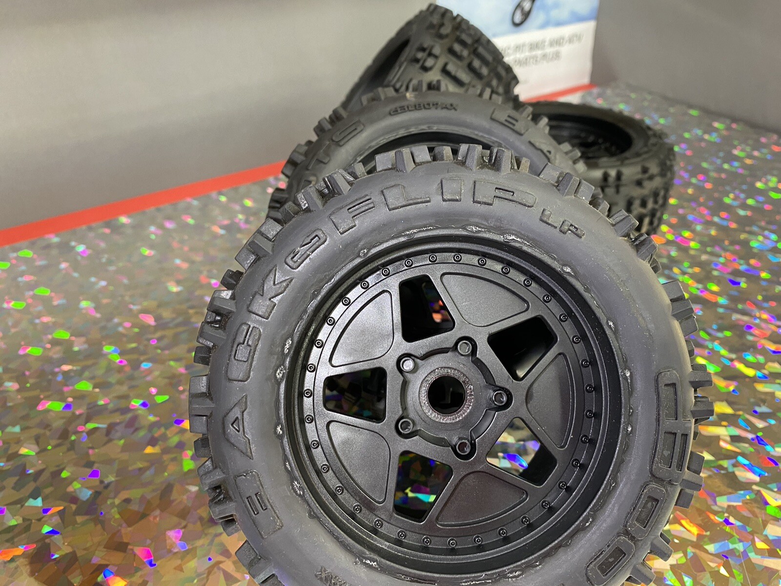 Arrma OUTCAST 4s TIRES Wheels dBoots Backflip LP Front Rear V2 17mm Hex ...