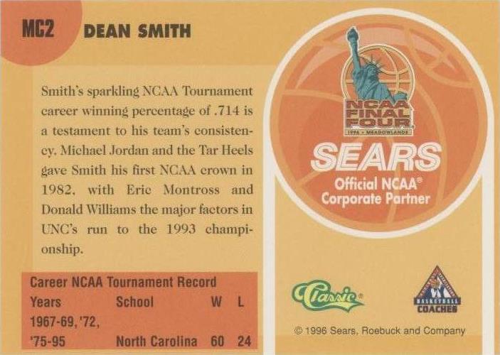 Las mejores ofertas en 1996 Classic Sears Legends of the Final Four ...