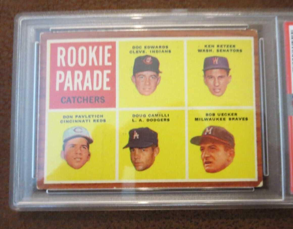 1962 Topps - High # #594 Don Pavletich, Doc Edwards, Doug Camilli (RC ...