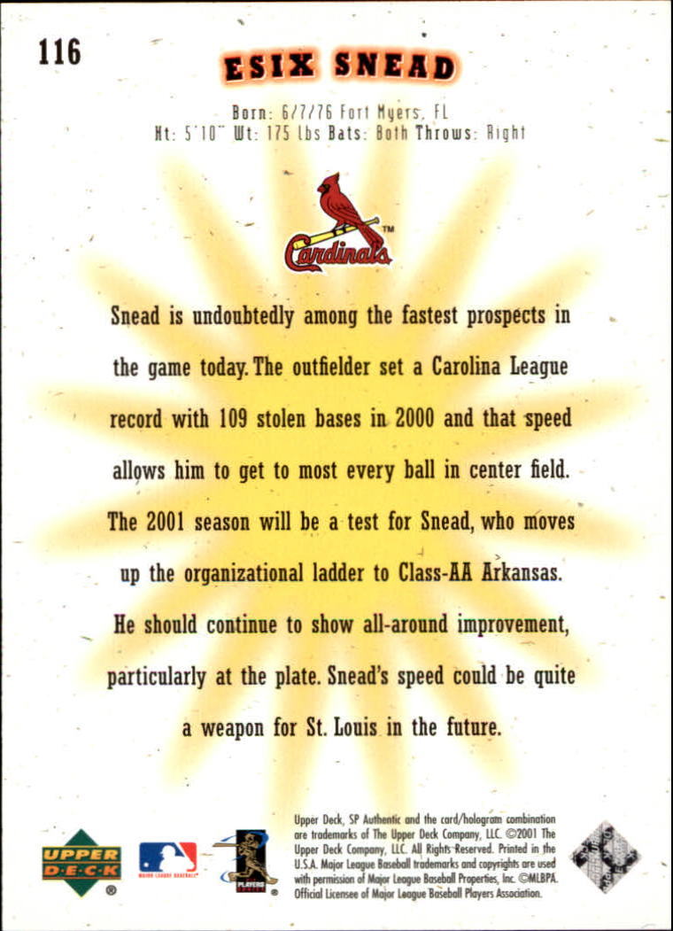 2001 SP Authentic #116 Esix Snead FW RC /1250 - NM-MT | eBay