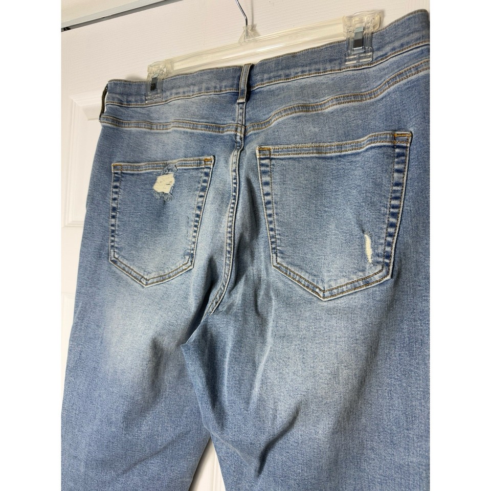 Topshop Moto Jamie Light Blue Wash Distressed Skinny Denim Jeans Size W34 L32 | eBay