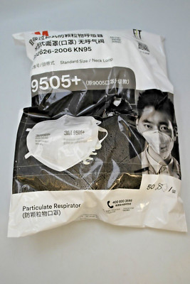 3M 9505+ KN95 Particulate Respirators (Dual Earloop/Headband, No Valve ...
