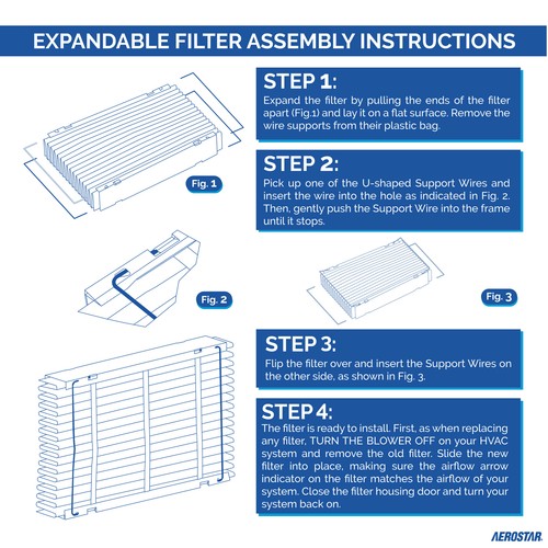 Aerostar MERV 11 Collapsible Replacement Filter for Aprilaire 410 ...