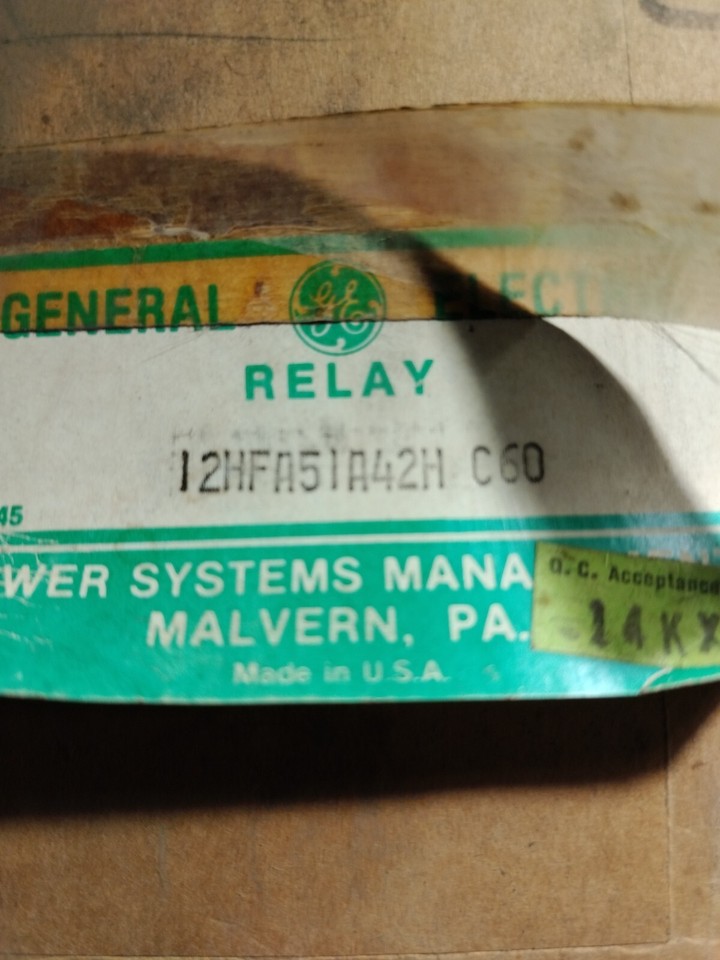 General Electric GE 12HFA51A42H C60 Multi Contact Auxiliary Relay, 125V ...