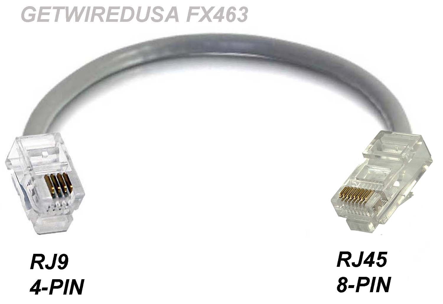RJ9 RJ10 22 4P4C 4-PIN to RJ45 CAT5 ETHERNET 8-PIN PHONE NETWORK ...