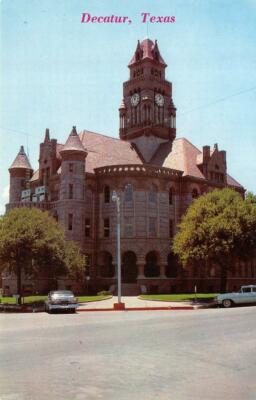 DECATUR, TX Texas WISE COUNTY COURT HOUSE Courthouse~Clock Tower Chrome ...