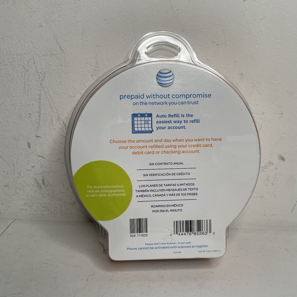 AT&T Go Phone Alcatel 510A Black Cellular Phone New Factory Sealed NIB ...