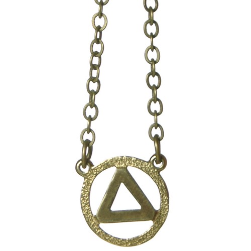 Alcoholics Anonymous Jewelry #1167 AA Symbol Pendant with 18" Brass ...
