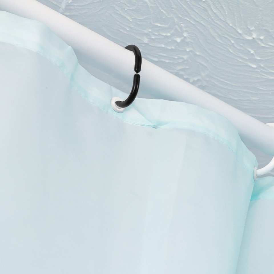 20 Pcs Shower Curtain Hooks Plastic Rings Black Snap Closure for ...